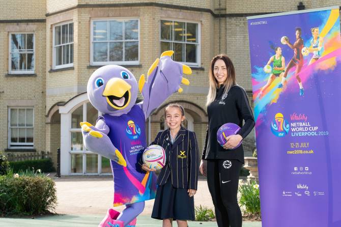 Talented Harpenden Meets her Vitality Netball World Cup Mascot